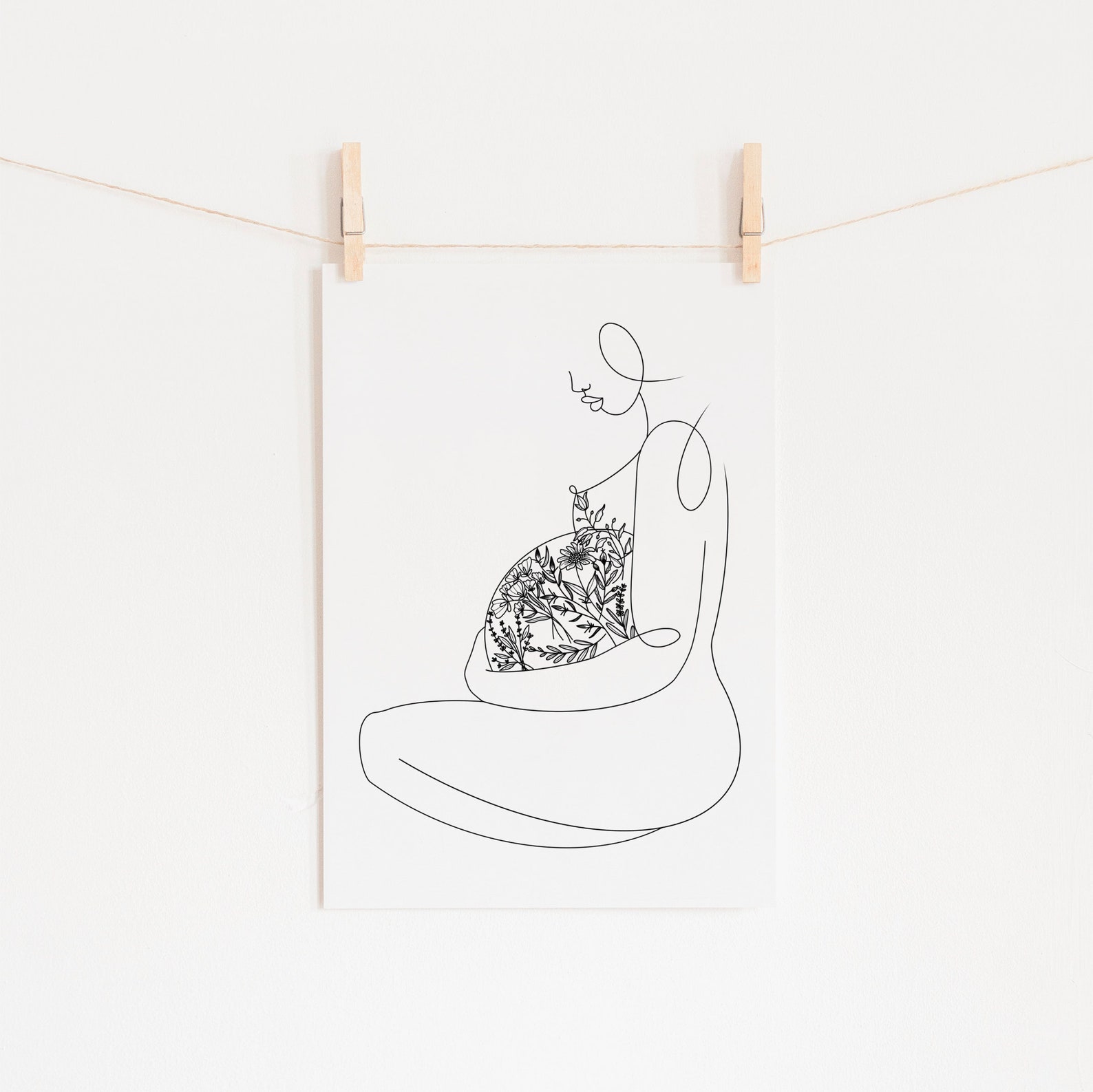 Pregnancy Print, Pregnancy Art, Pregnancy Wall Decor, Pregnancy Artwork ...