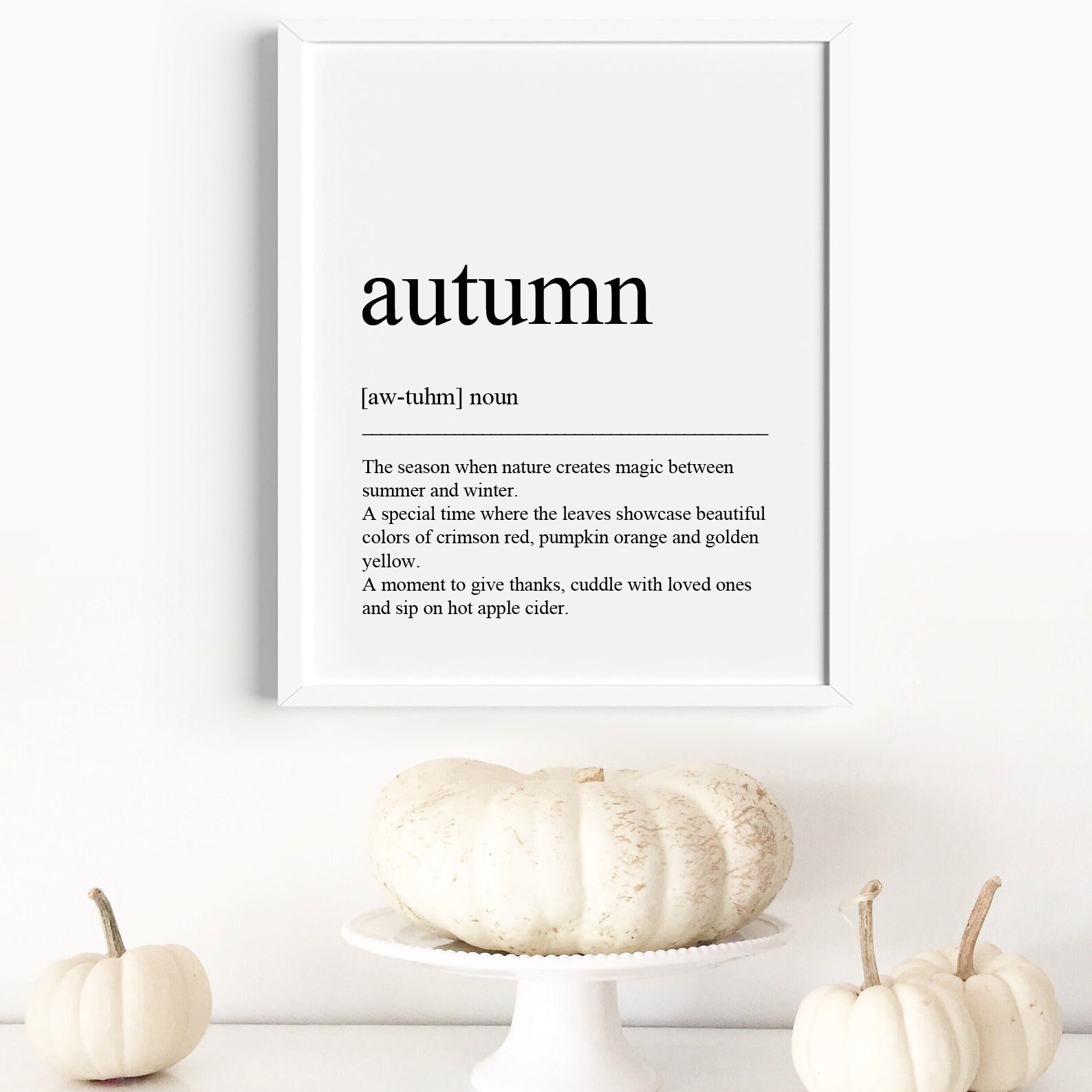 Autumn Definition Print Autumn Wall Art Fall Home Decor - Etsy