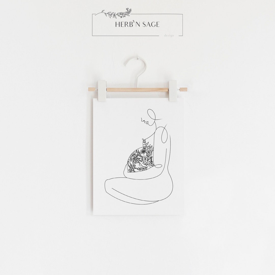 Pregnancy Art, Pregnancy Print, Pregnancy Wall Decor, Pregnancy Artwork ...