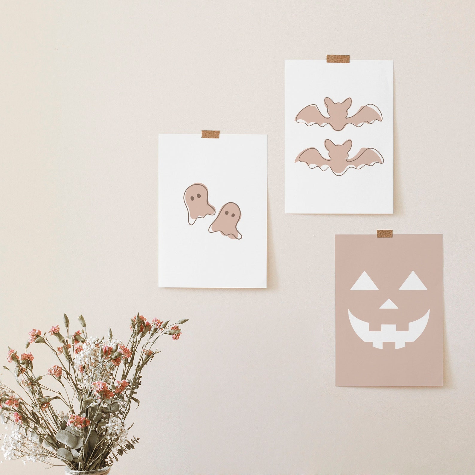 Boho Halloween SET of 3 Halloween Nursery and Kid Print - Etsy