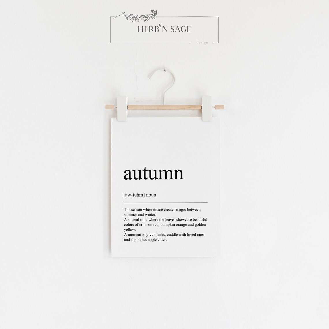 Autumn Definition Print Autumn Wall Art Fall Home Decor - Etsy