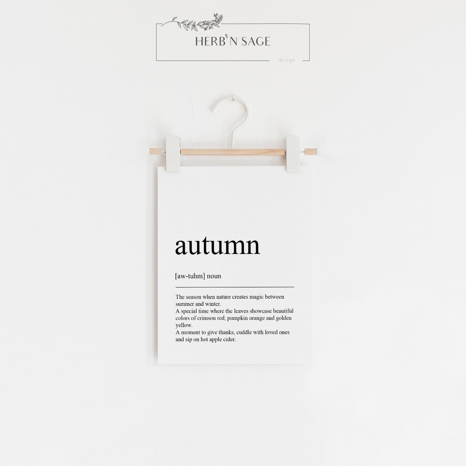 Autumn Definition Print Autumn Wall Art Fall Home Decor - Etsy