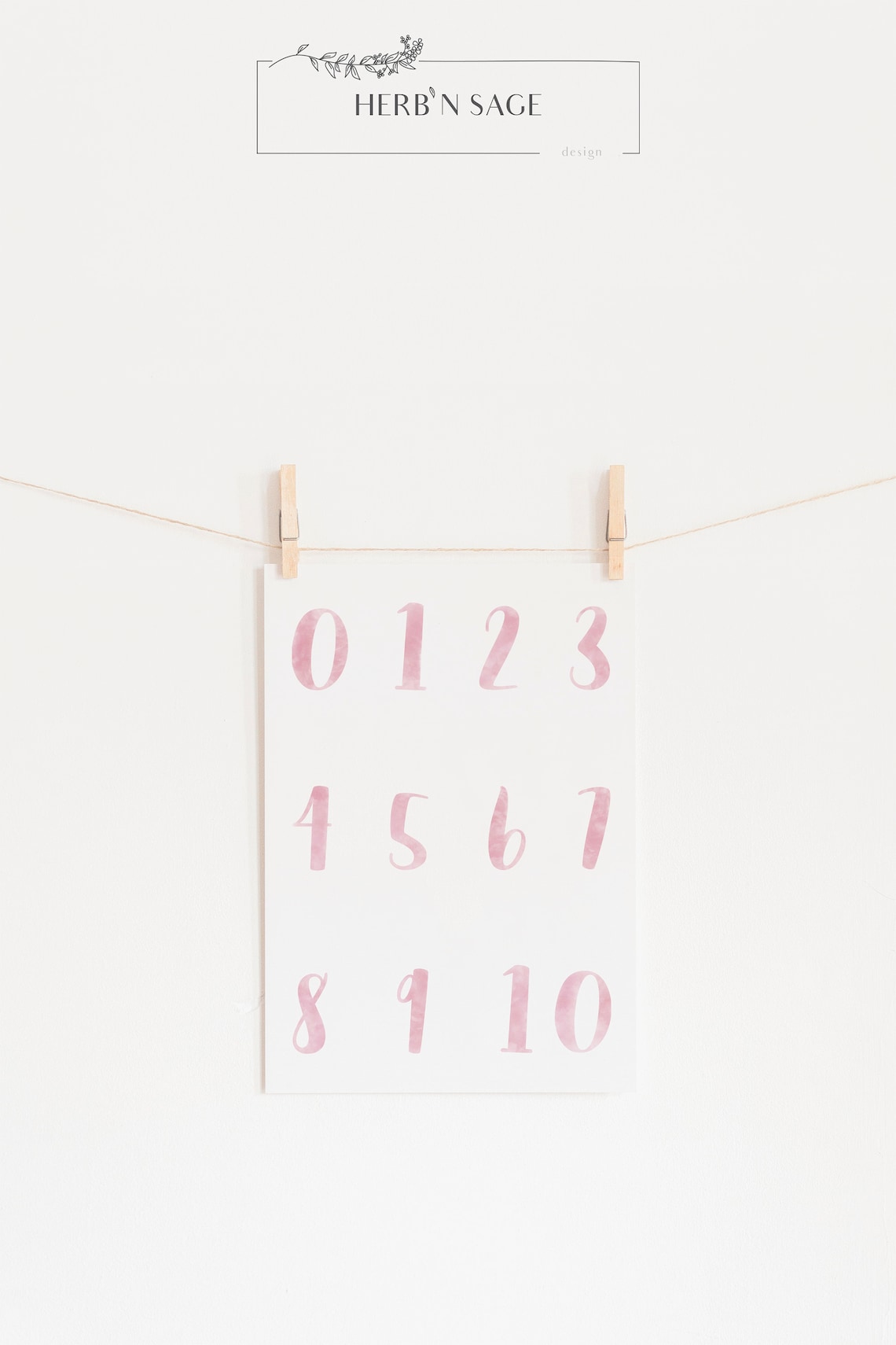 Number Print, Nursery Decor, Printable Wall Art, Classroom Decor ...