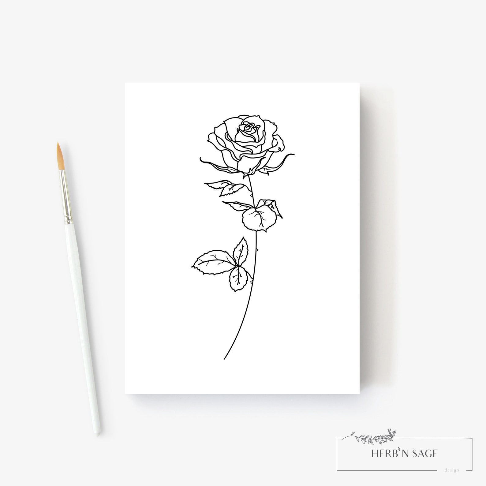 Rose Print Rose Poster Rose Art Print Digital Download - Etsy