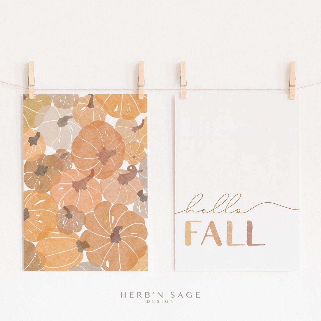 Pumpkin and Fall Prints SET | Fall and Autumn Seasonal Home Decor ...