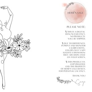 Ballerina Flower Line Art Floral Line Art Ballet Line Art Woman Line ...