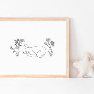 Baby Line Art, Baby Art for Nursery, Minimalist Nursery Artwork ...
