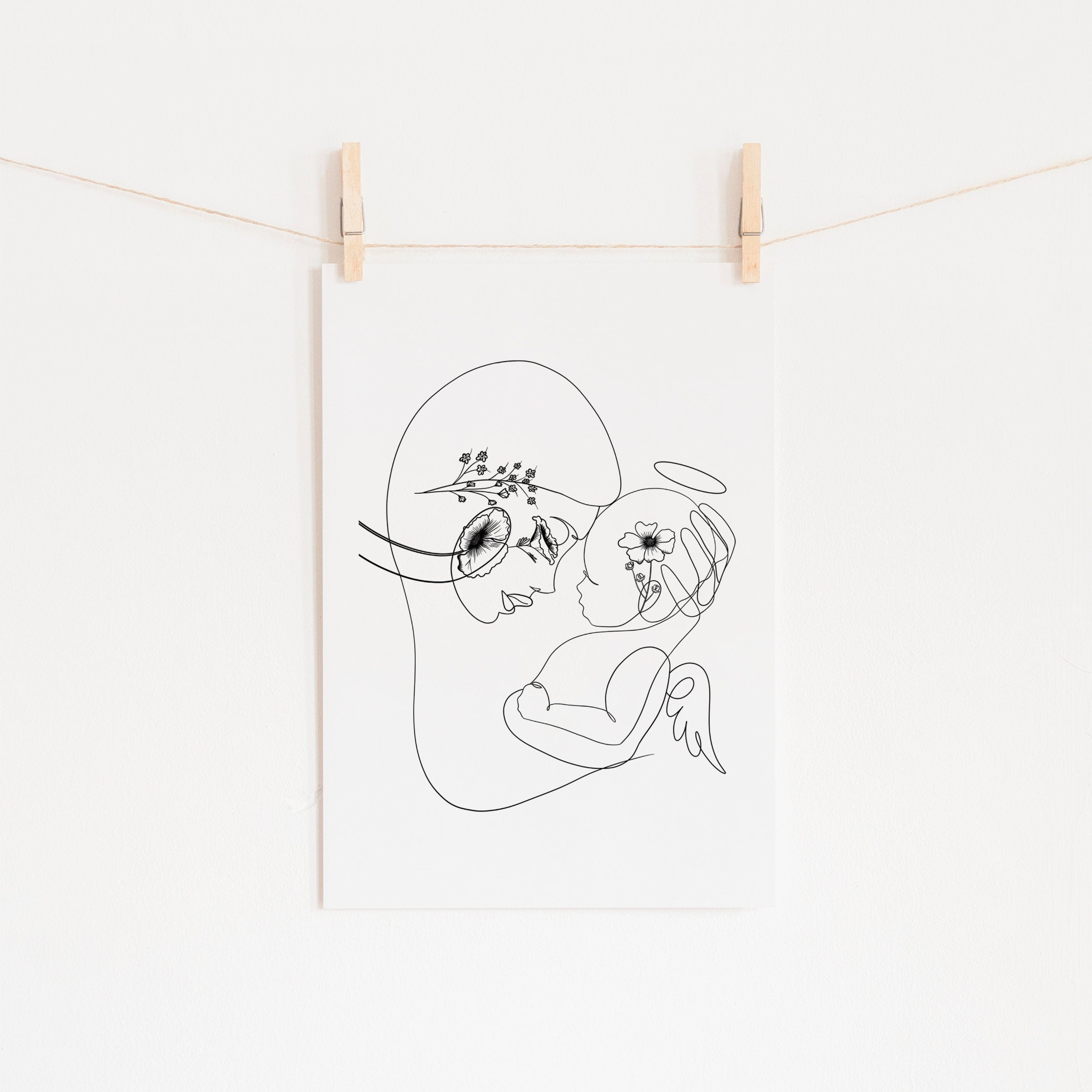 Loss of Baby Print, Miscarriage Gift, Sympathy Gift, Infant Loss, Line ...