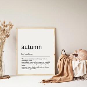 Autumn Definition Print, Autumn Wall Art, Fall Home Decor, Fall Print ...