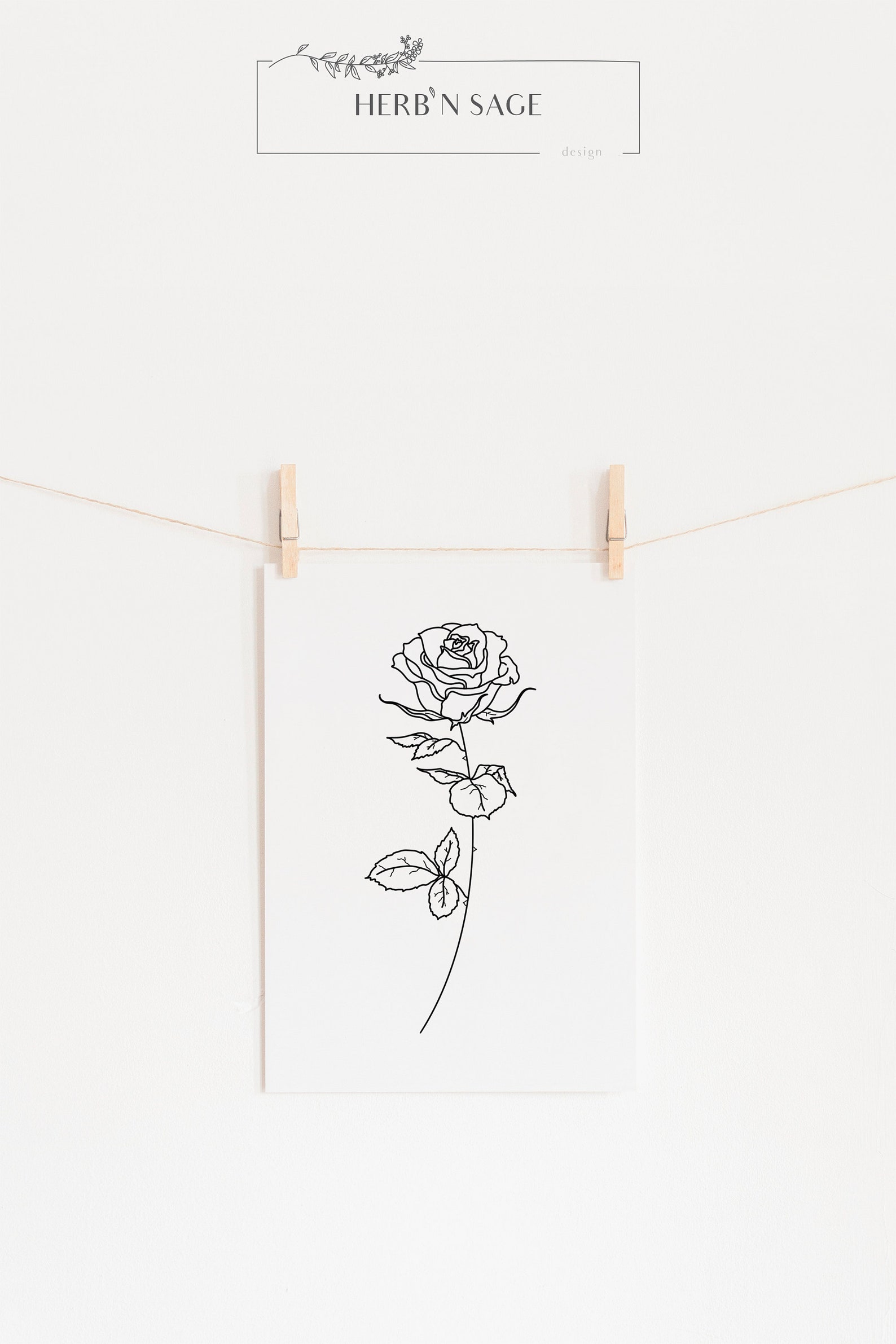 Rose Print Rose Poster Rose Art Print Digital Download - Etsy