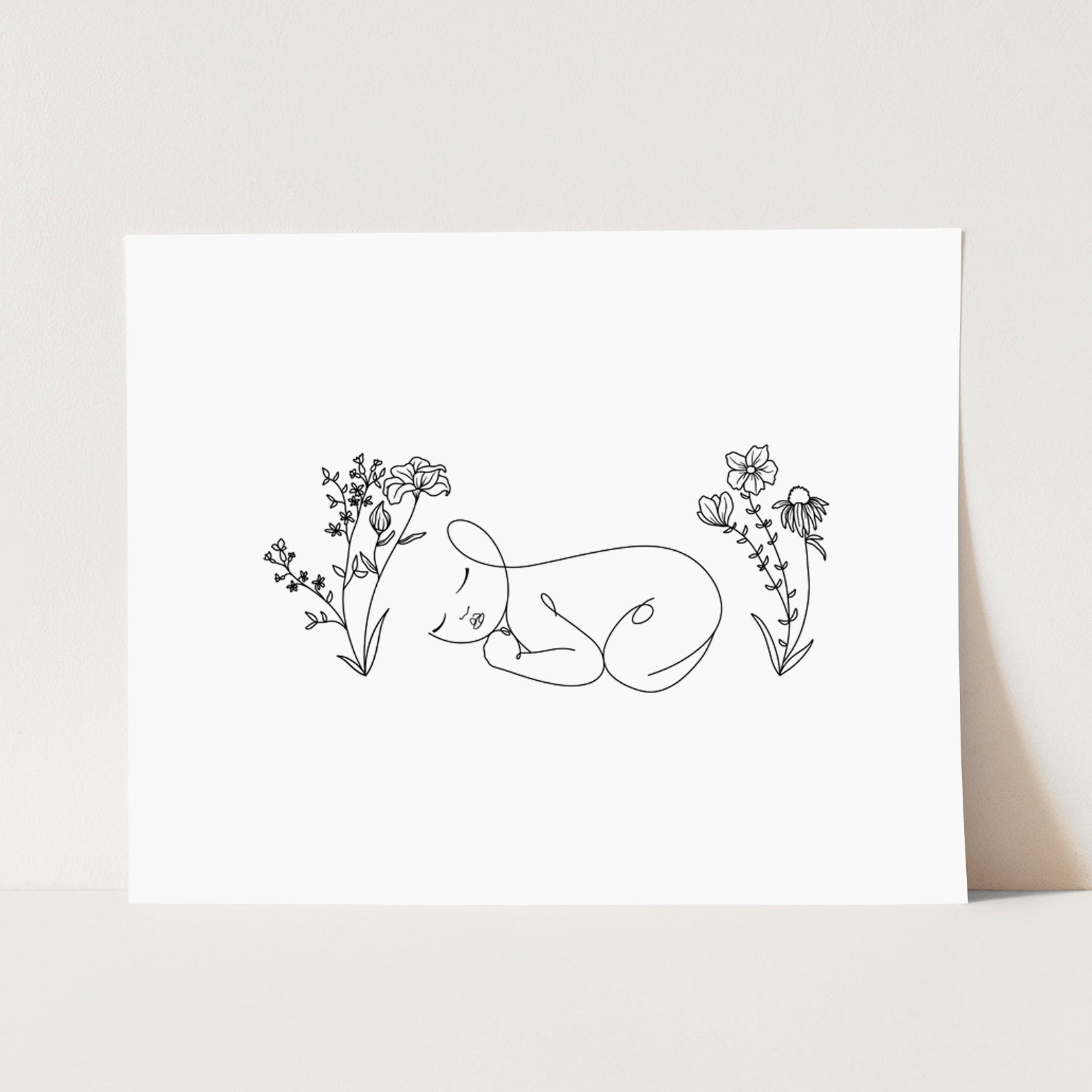 Baby Line Art, Baby Art for Nursery, Minimalist Nursery Artwork ...
