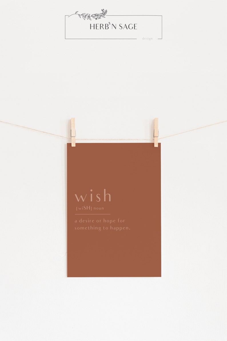Definition Print, Typography Prints, Wish Print, Typography Poster ...