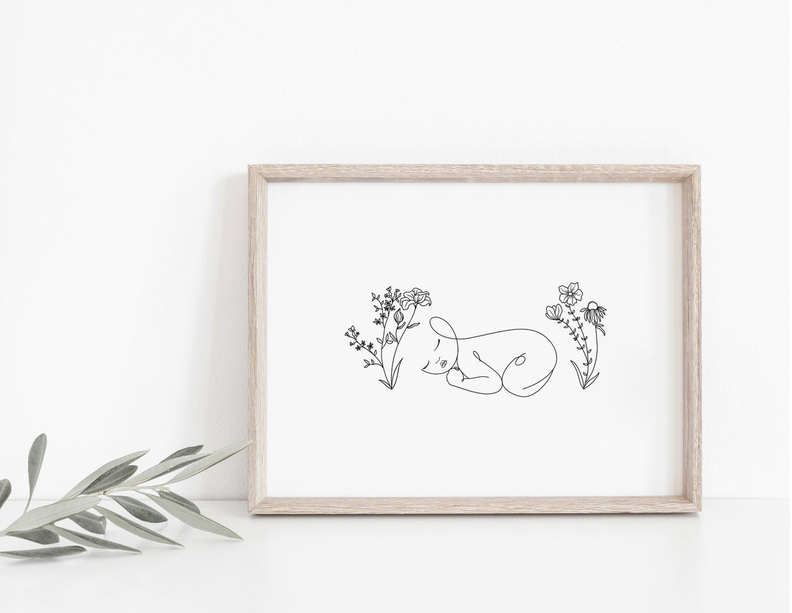 Baby Line Art, Baby Art for Nursery, Minimalist Nursery Artwork ...