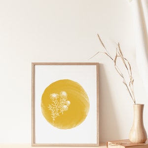 Yellow Daisy Watercolor Print Instant Digital Download Printable ...