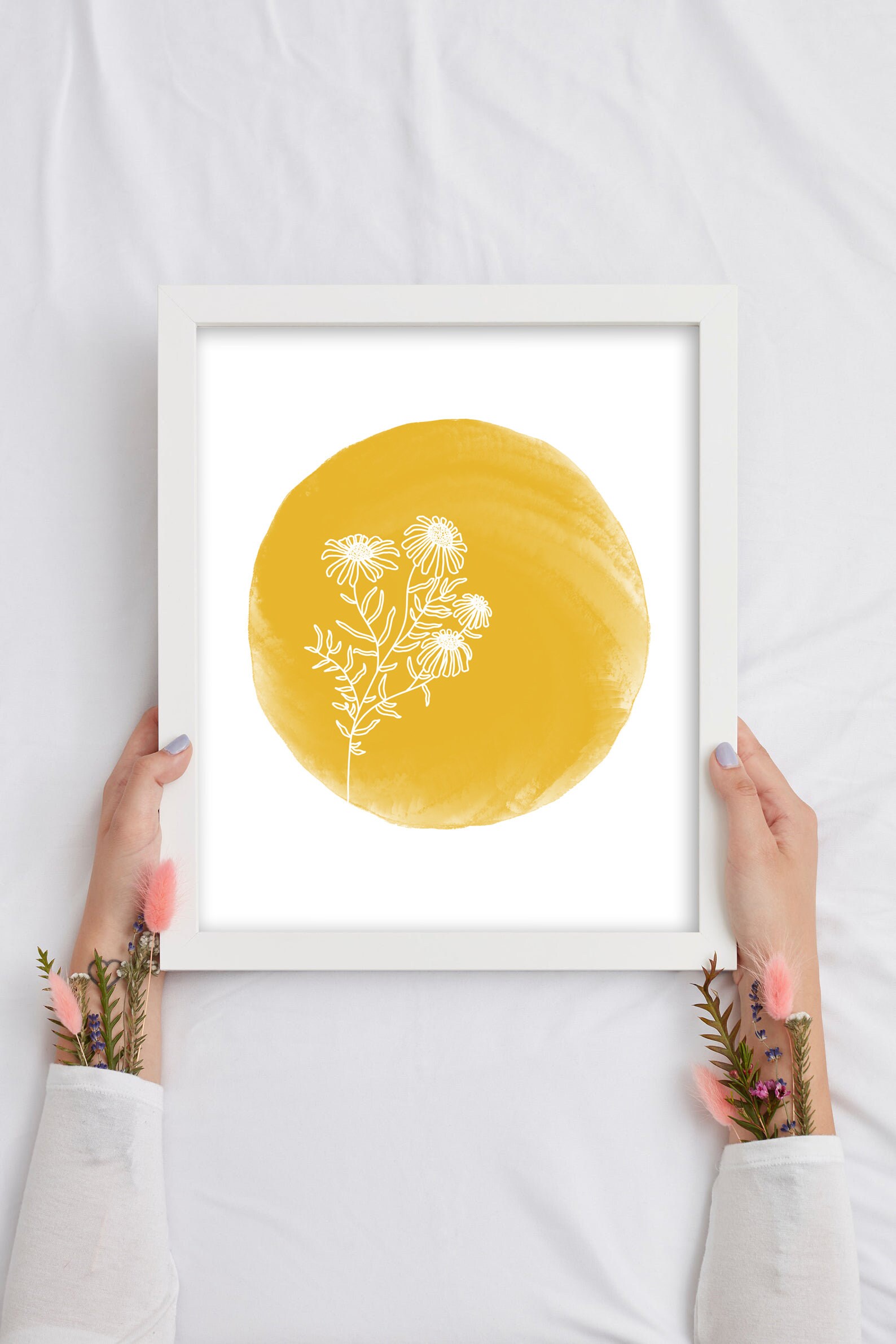 Yellow Daisy Watercolor Print Instant Digital Download Printable ...
