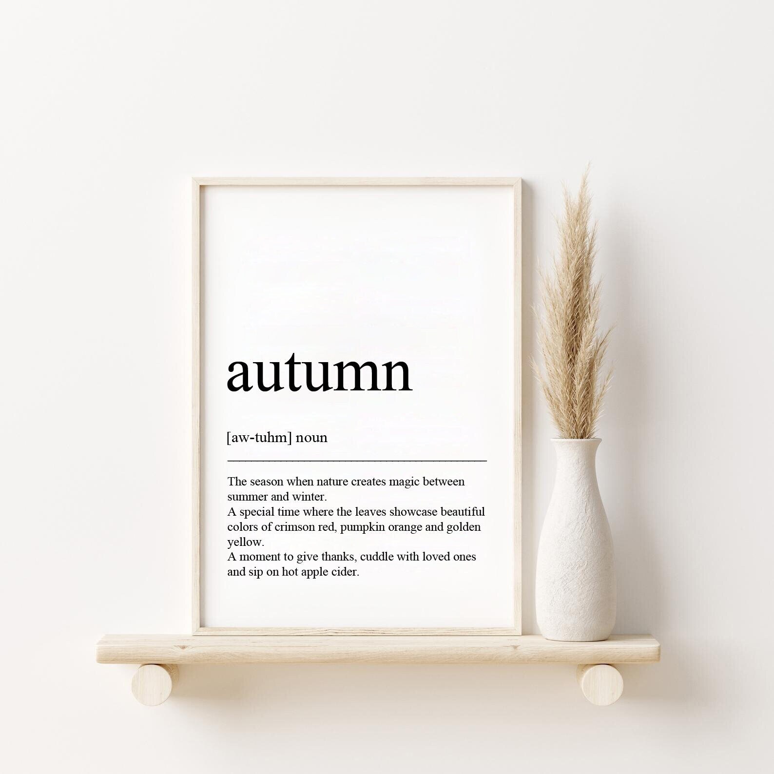 Autumn Definition Print Autumn Wall Art Fall Home Decor - Etsy