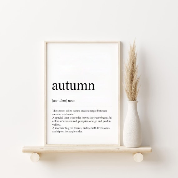 Autumn Definition Print Autumn Wall Art Fall Home Decor - Etsy