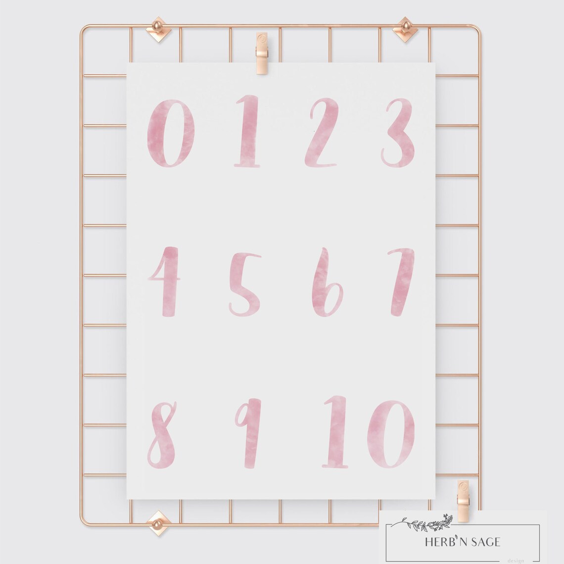 Number Print Nursery Decor Printable Wall Art Classroom - Etsy