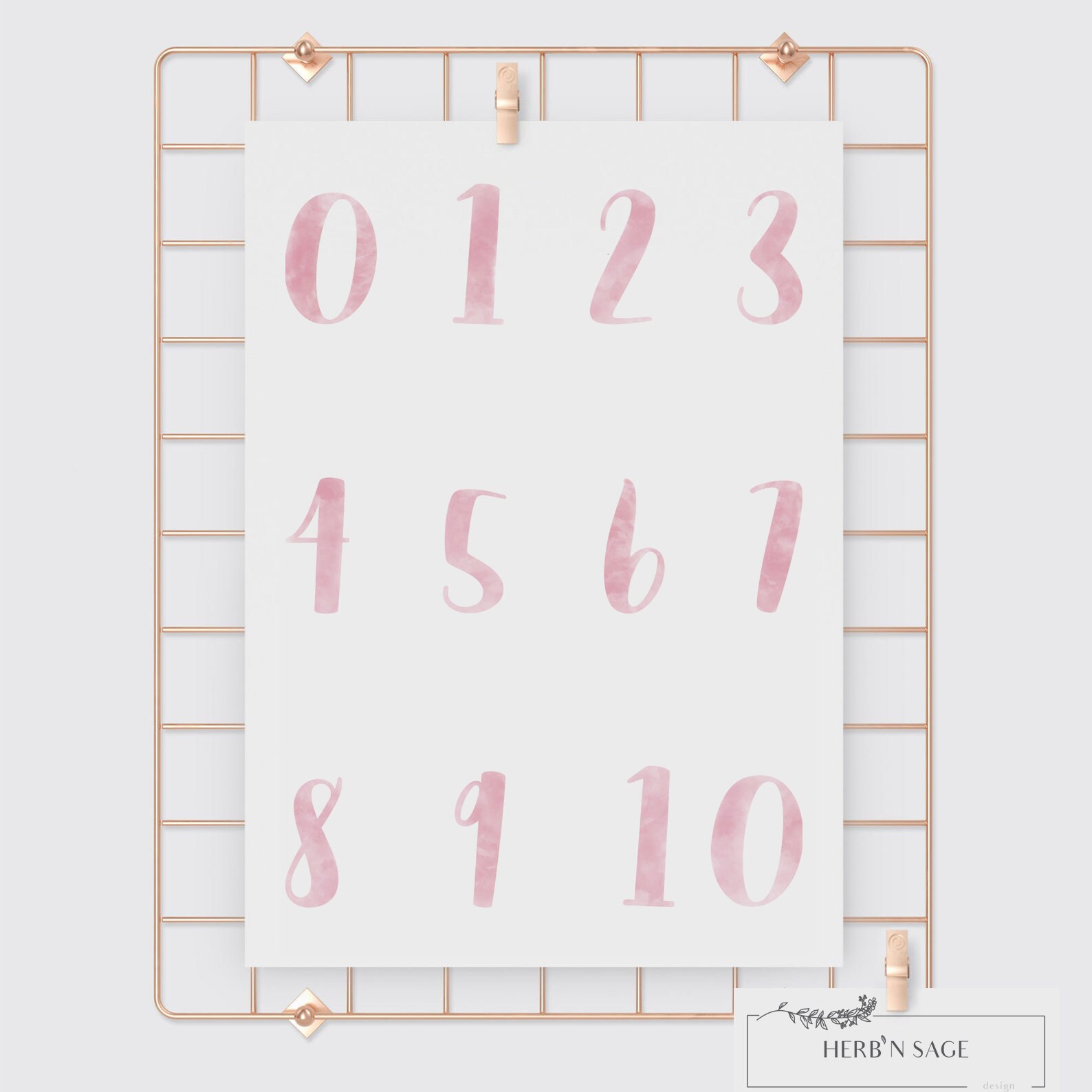 Number Print, Nursery Decor, Printable Wall Art, Classroom Decor ...