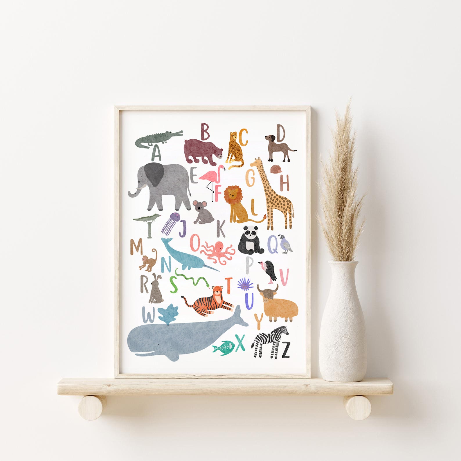 ABC Animal Print, Animal Alphabet Poster, ABC Printable, Animal ...