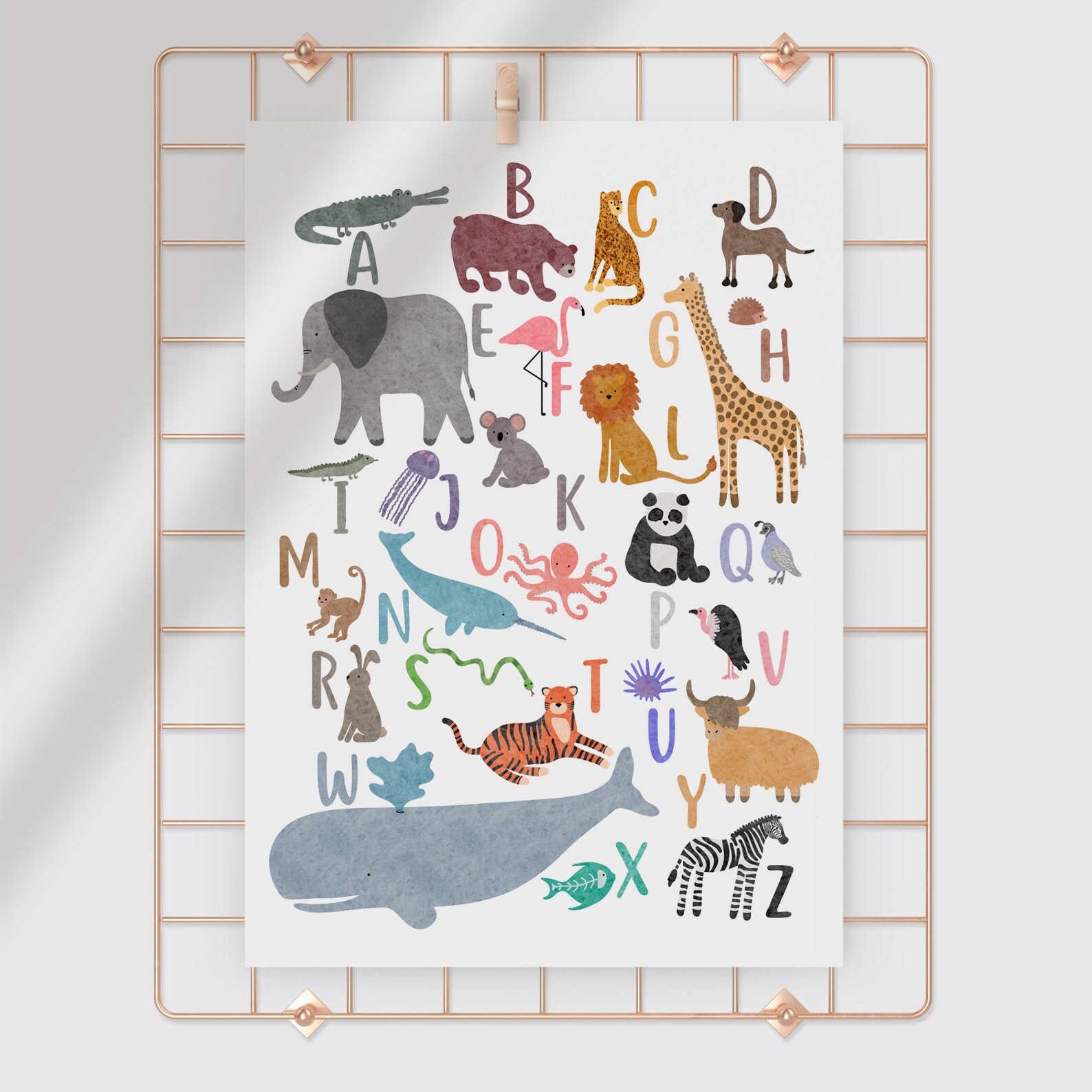 ABC Animal Print, Animal Alphabet Poster, ABC Printable, Animal ...