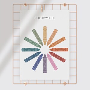 Color Wheel Poster Educational Color Print Crayon Colors | Etsy