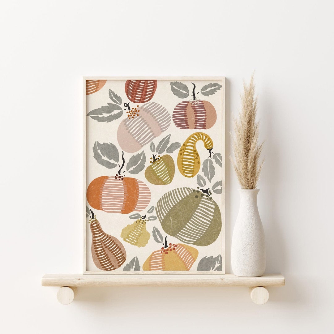 Squash Herbst Print | Herbst und Herbst Abstrakt Mid Century Modern ...