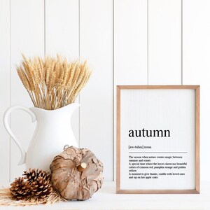 Autumn Definition Print, Autumn Wall Art, Fall Home Decor, Fall Print ...