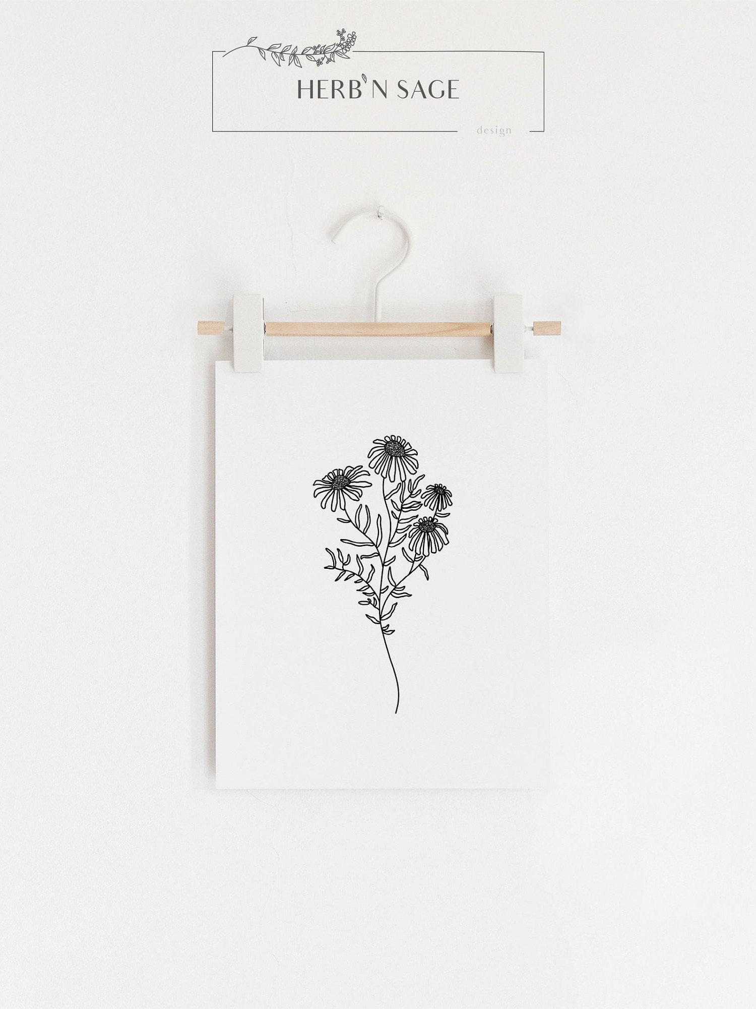 Daisy Print Wildflower Poster Wildflower Print Digital | Etsy