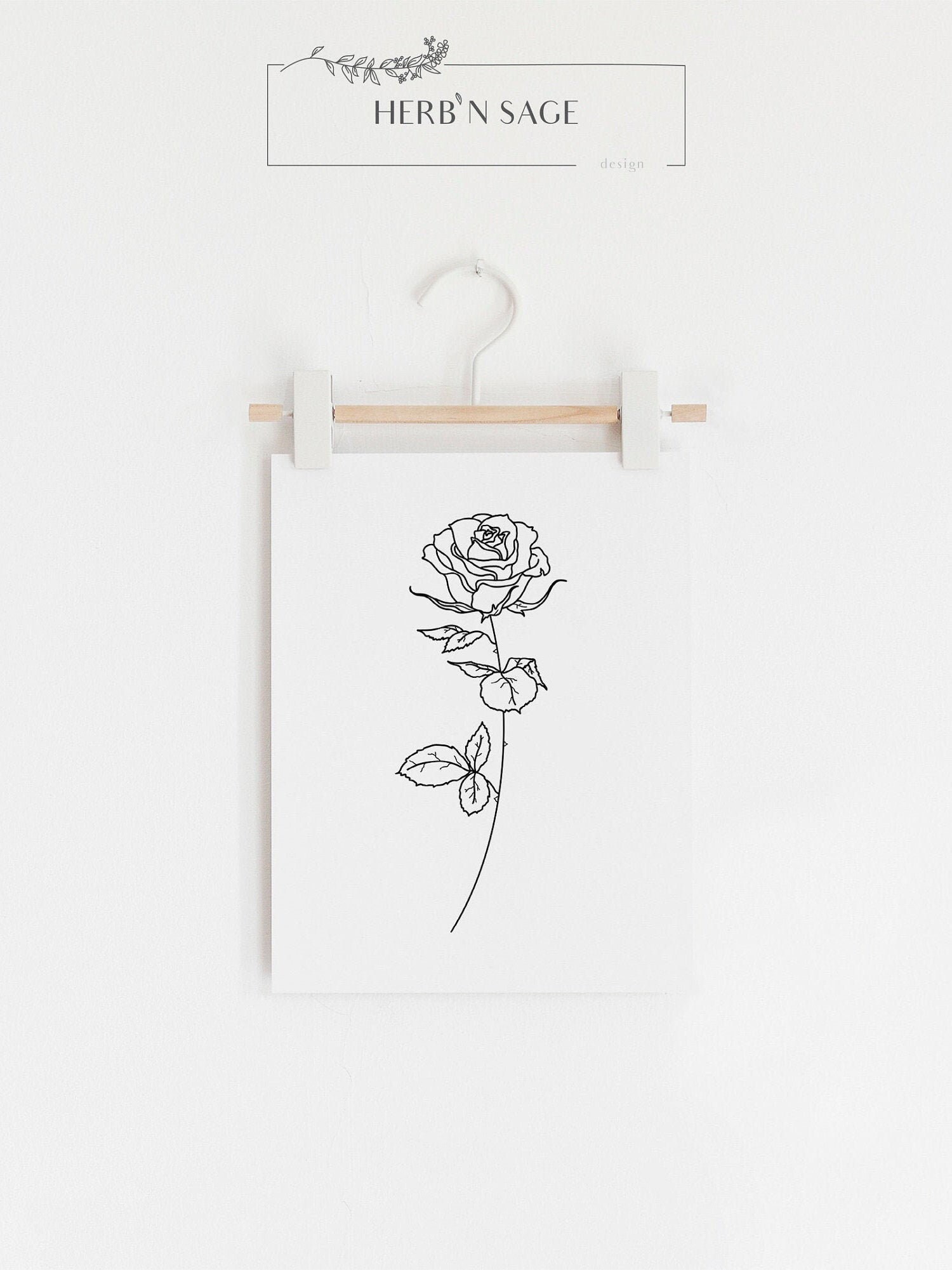 Rose Print Rose Poster Rose Art Print Digital Download | Etsy