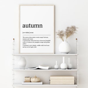 Autumn Definition Print, Autumn Wall Art, Fall Home Decor, Fall Print ...