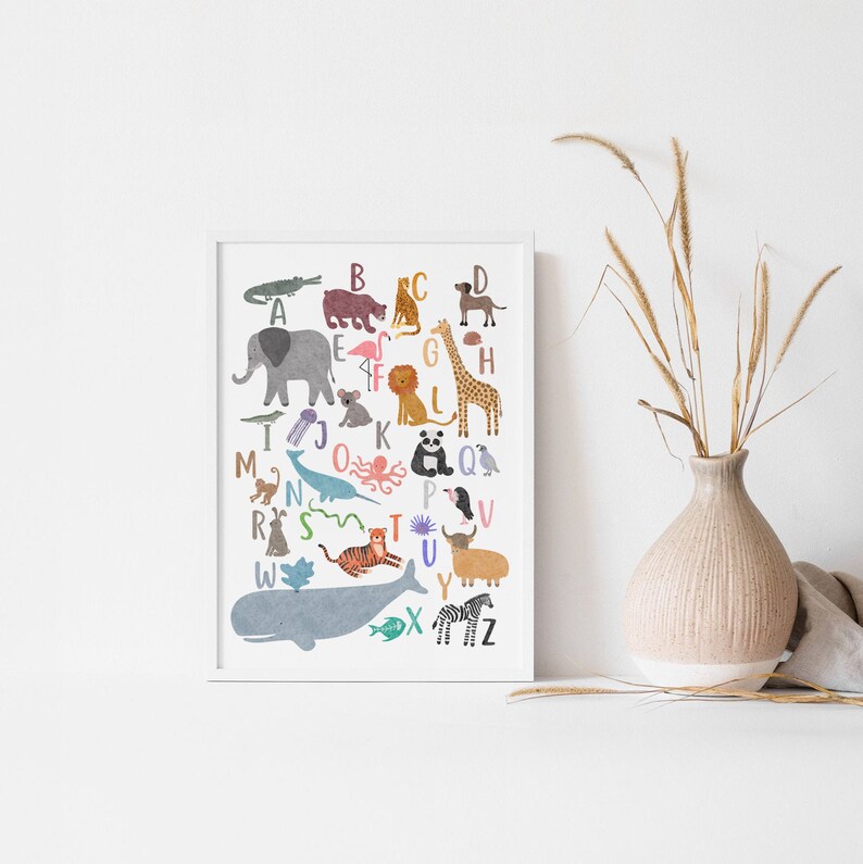 ABC Animal Print Animal Alphabet Poster ABC Printable - Etsy