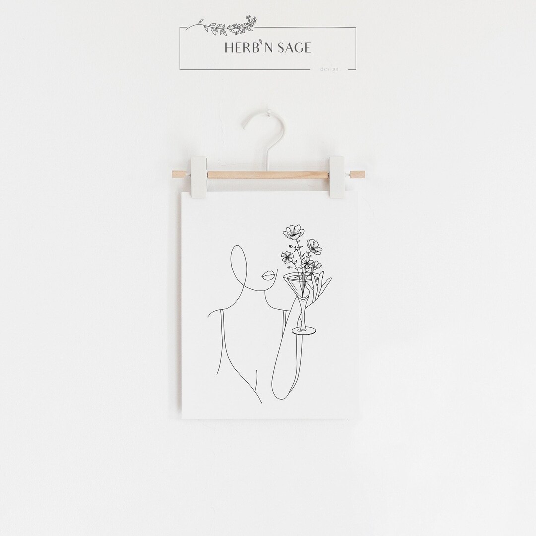 Bar Wall Art, Cocktail Line Art, Cocktail Art, Martini Wall Art ...