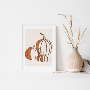 Pumpkin Fall Print | Fall and Autumn Abstract Mid Century Modern ...