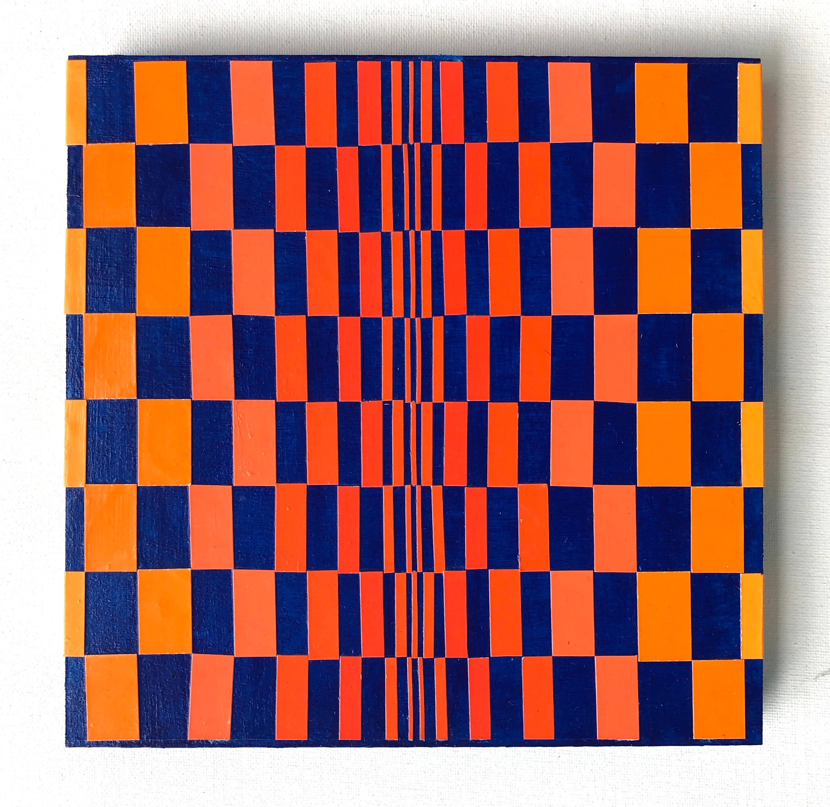 Optical Illusion in Complementary Colors on a 8x8" Wood Panel - Etsy