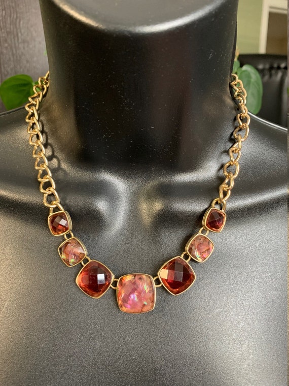 Napier Red Stone Necklace NWT - Etsy