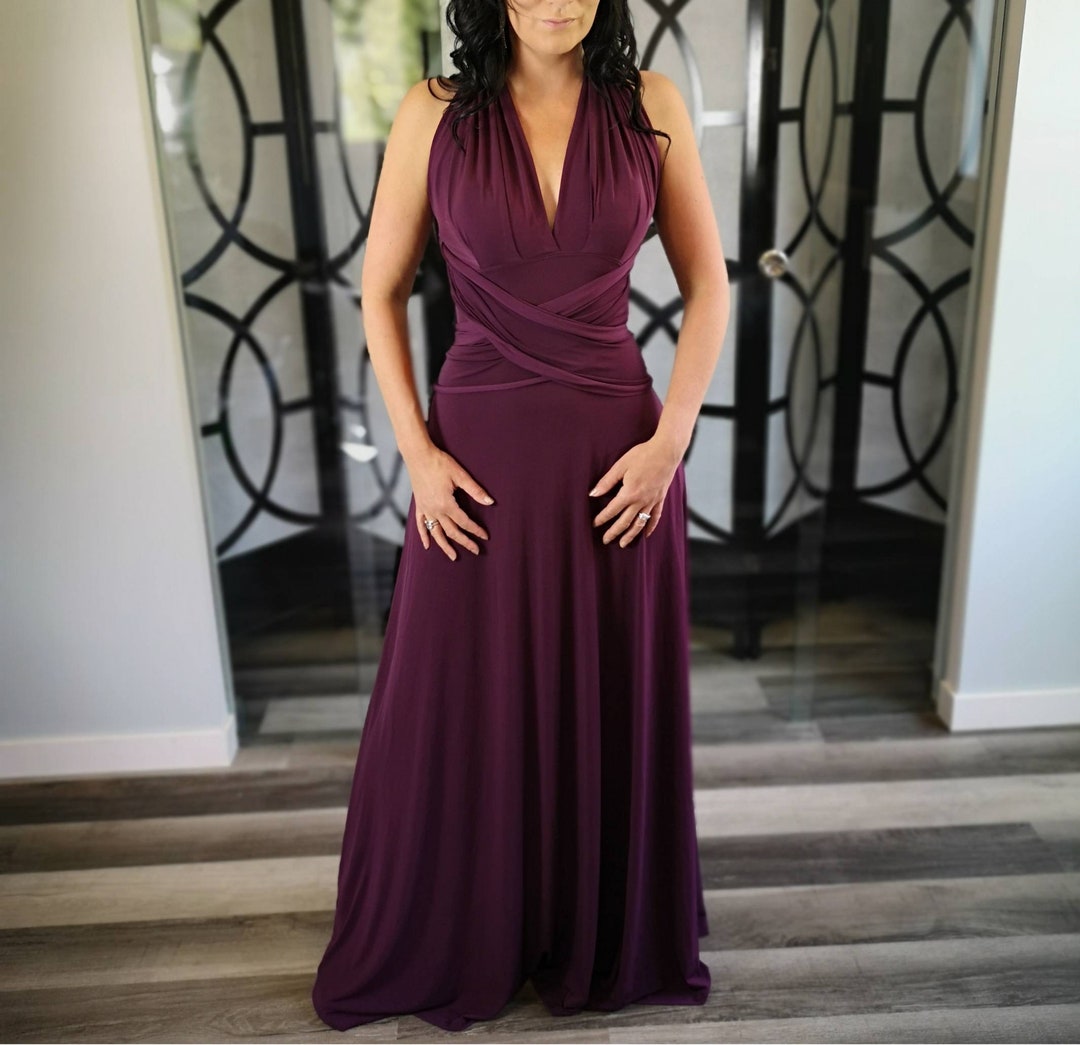 Purple Wrap Dress. Infinity Dress, Multiway Dress, Convertible Wrap ...