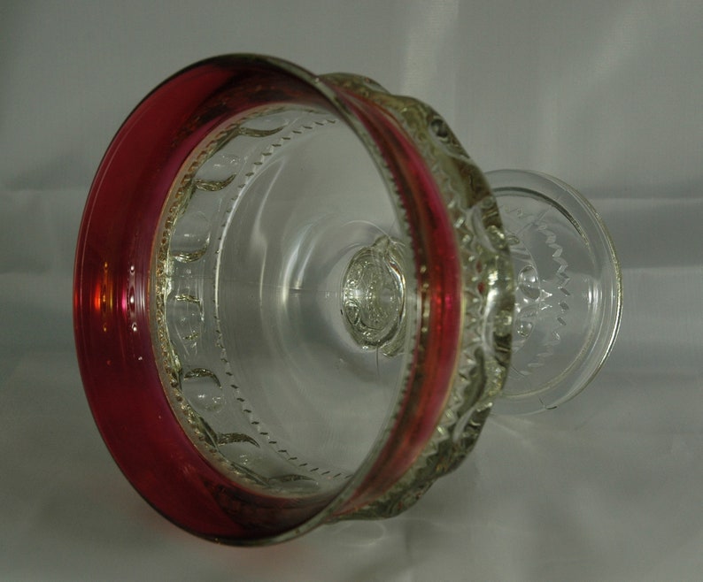 Mixed Set of Vintage Ruby Red Pressed Glass Compote and Footed Dishes ...