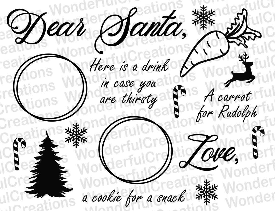 Dear Santa Cookie Tray-engraving File - Etsy