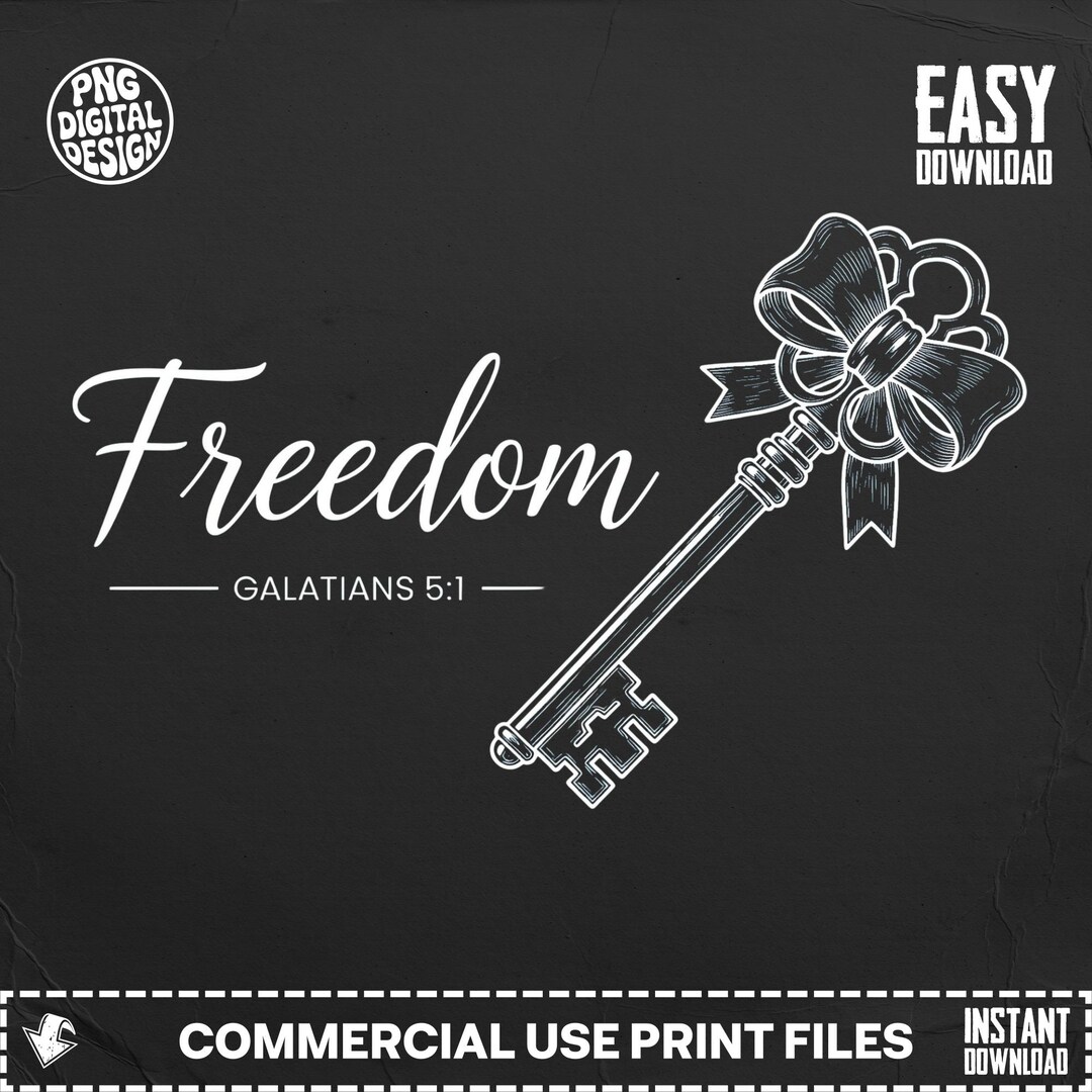 Christian Freedom, Galatians 5:1 PNG Digital Download, Key Symbol ...