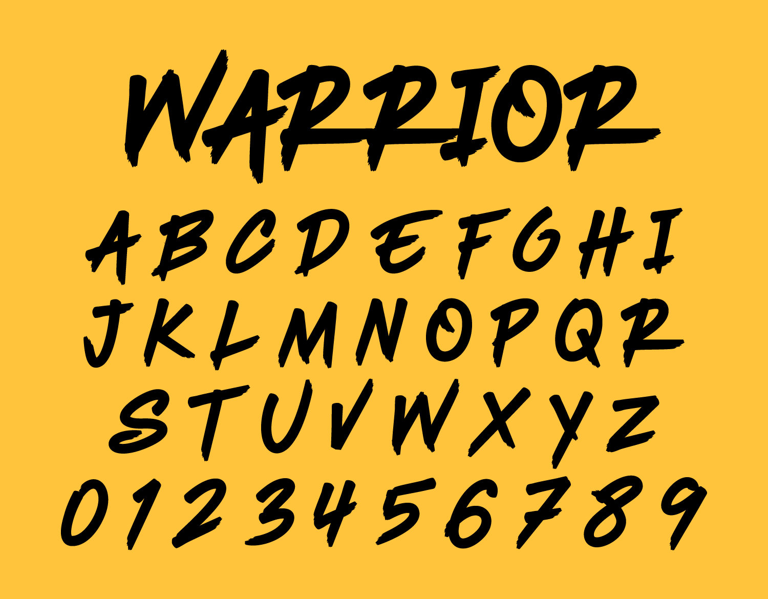 Warrior Font Svg Dxf Pdf Png With Numbers Ttf Font - Etsy
