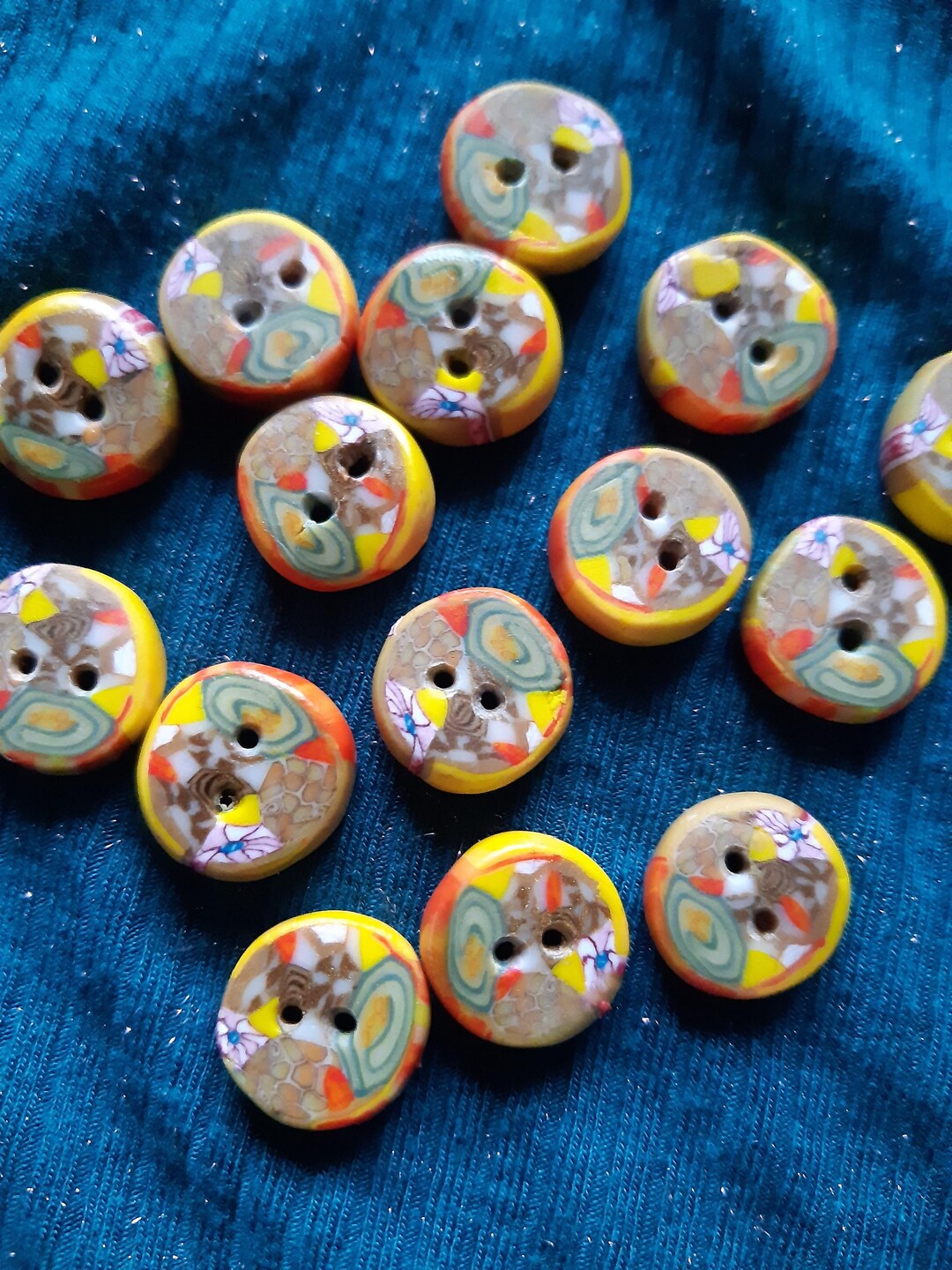 Small Spring Buttons, Handmade to Embellish Blouses, Baby Clothes, Etc ...