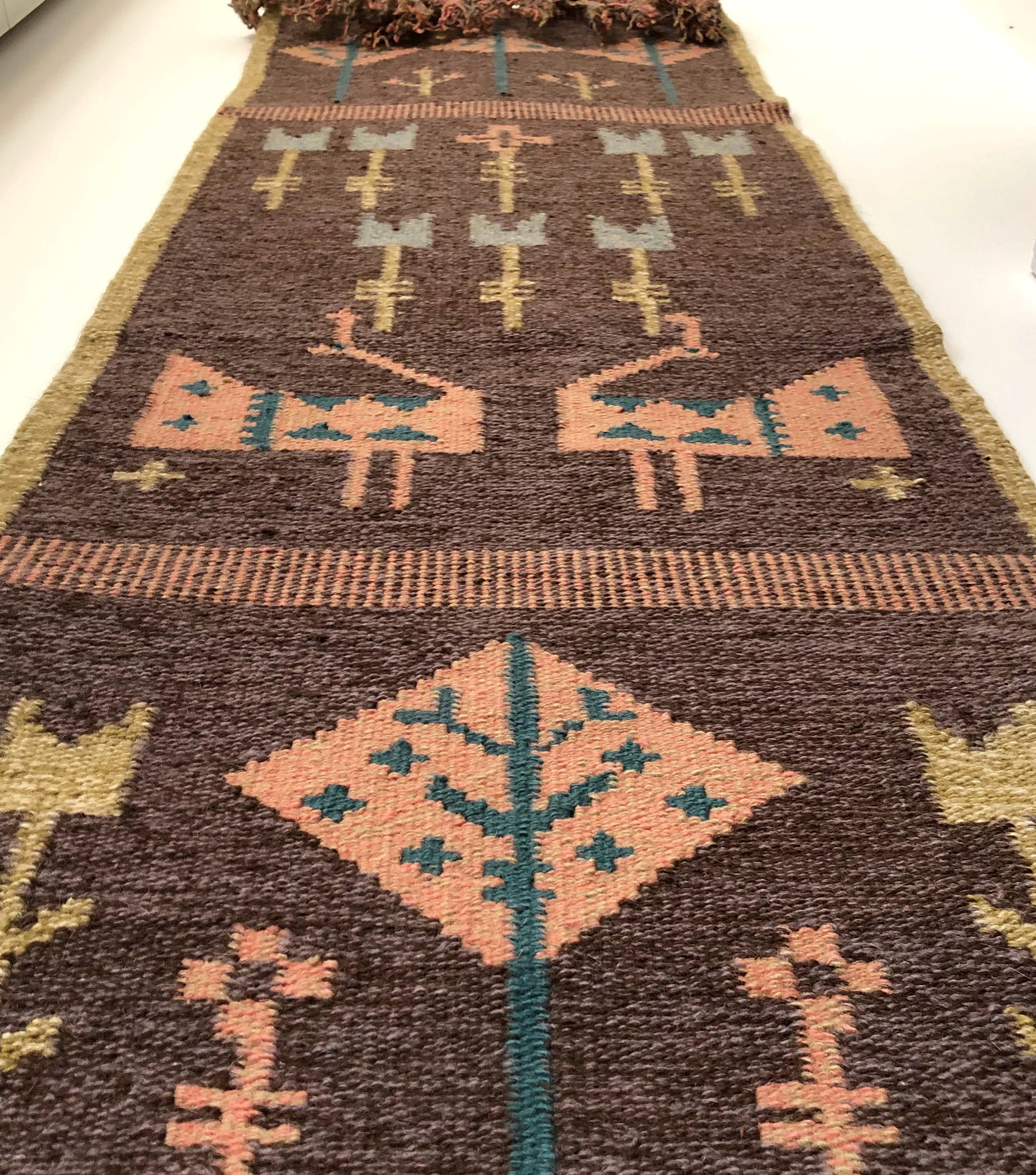 Mid Century Textile Art / Vintage Wall Hanging / Scandinavian Style ...