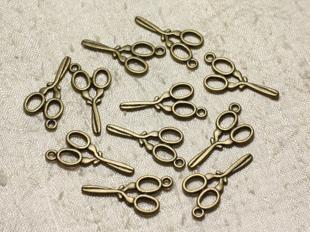 20pc - Bronze Quality Metal Charms and Pendants - 30mm Scissors ...