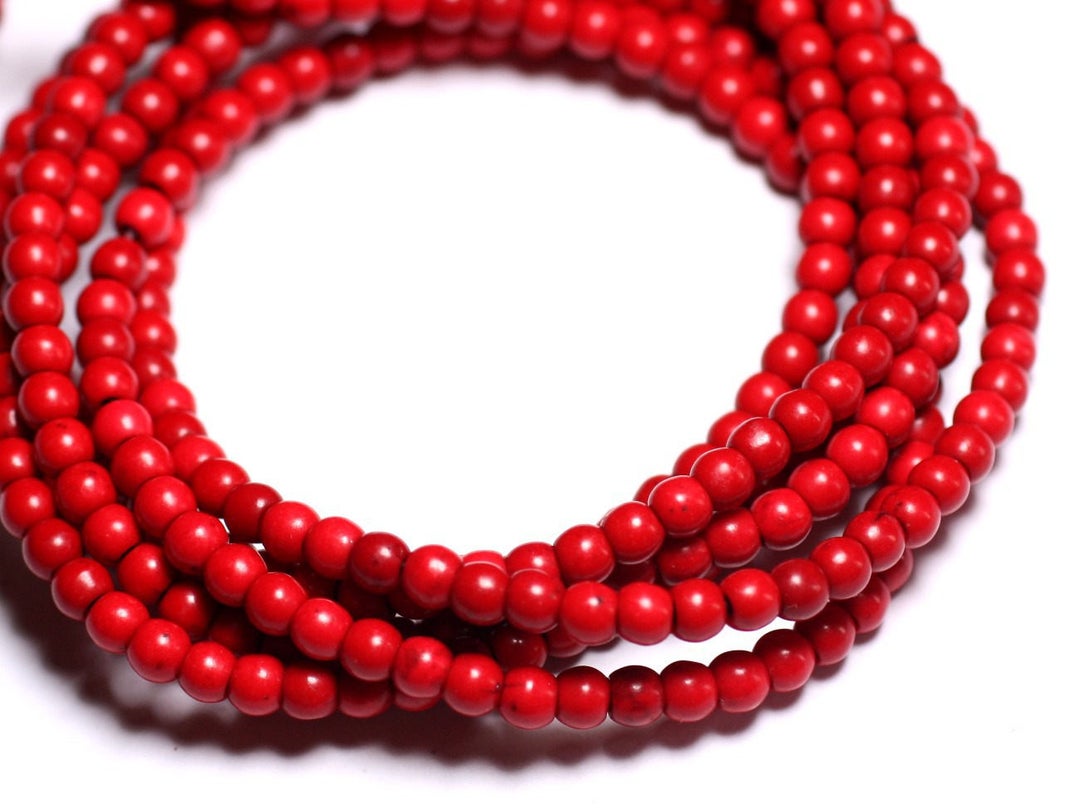 40pc - Synthetic Turquoise Stone Beads Balls 4mm Red - 4558550022745 - Etsy