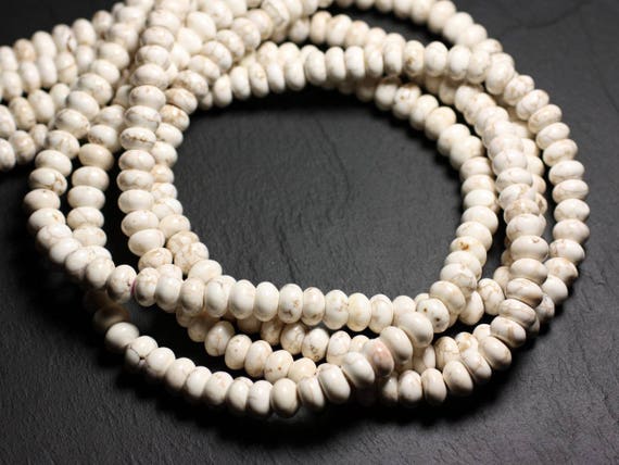 Fil 39cm 76pc env Perles de Pierre Magnésite Rondelles | Etsy