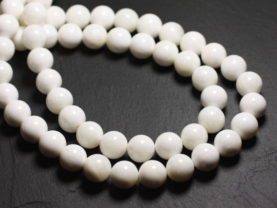 10pc White Mother-of-pearl Beads Opaque Balls 8mm - Etsy
