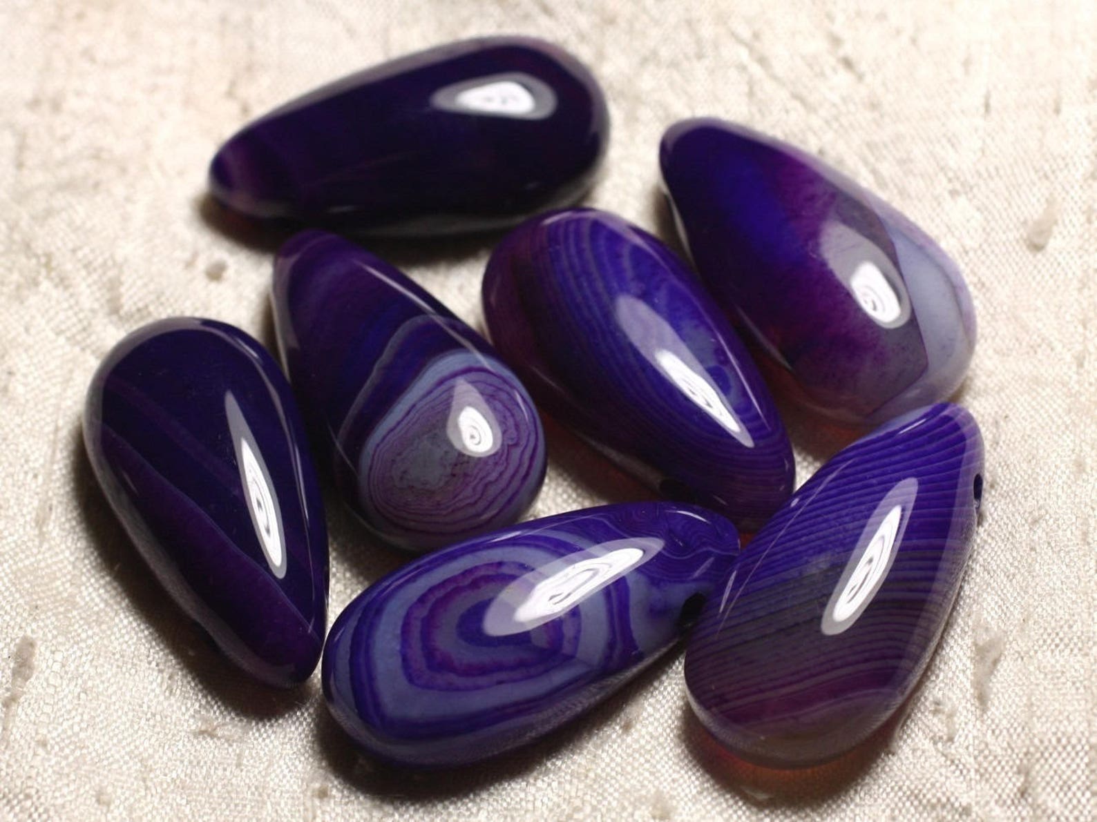 1pc Semi Precious Stone Pendant Purple Agate Drop 40 Mm | Etsy