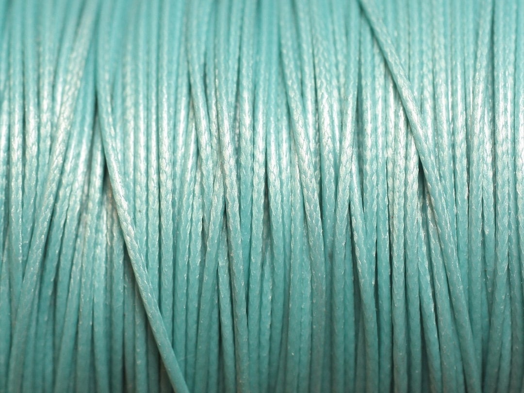 10 Meters - Waxed Cotton Cord 0.8mm Pastel Turquoise Blue ...