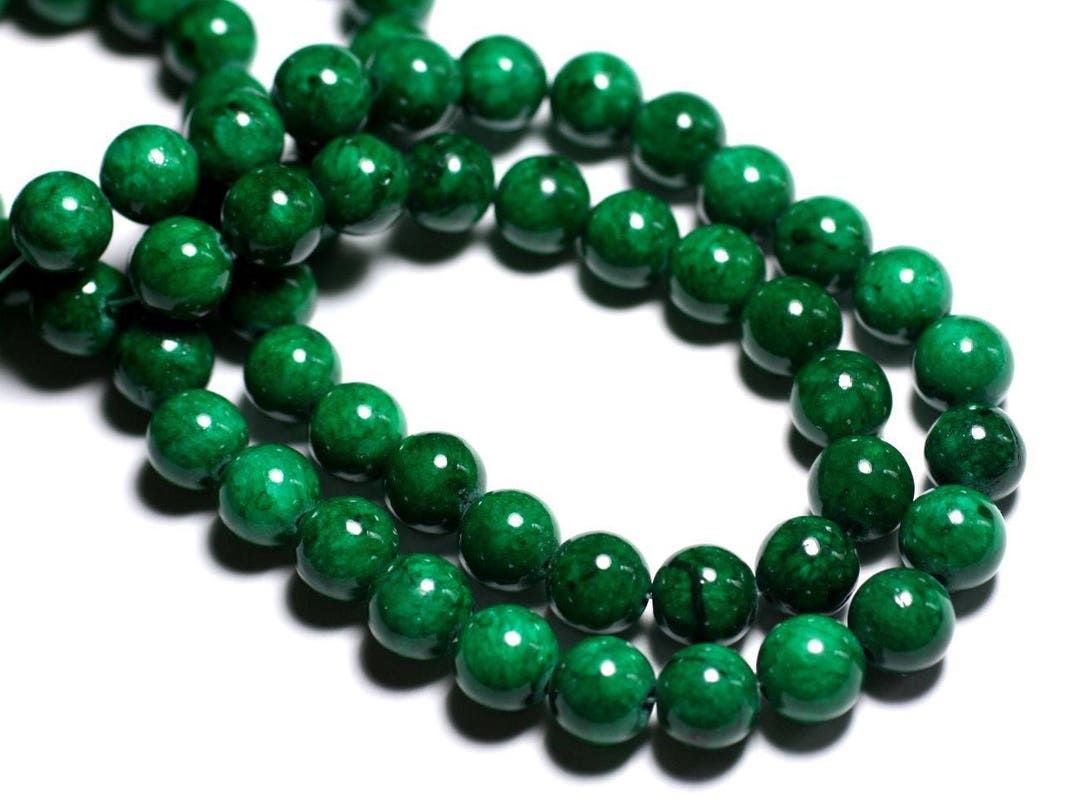 10pc Stone Beads Jade Balls 10mm Empire Green 8741140001145 - Etsy